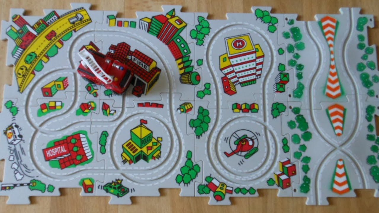 Fire Engine Puzzle Car Set - YouTube