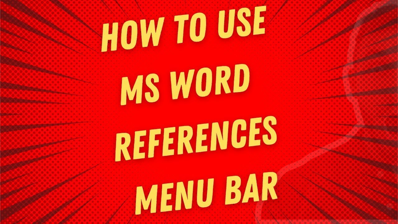 MS word how to use References Menu Bar - YouTube