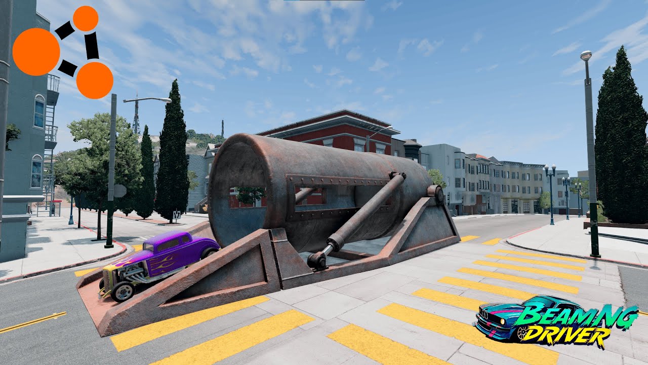 Cars and BIG GUN ӏ BeamNG.drive 🚙 - YouTube