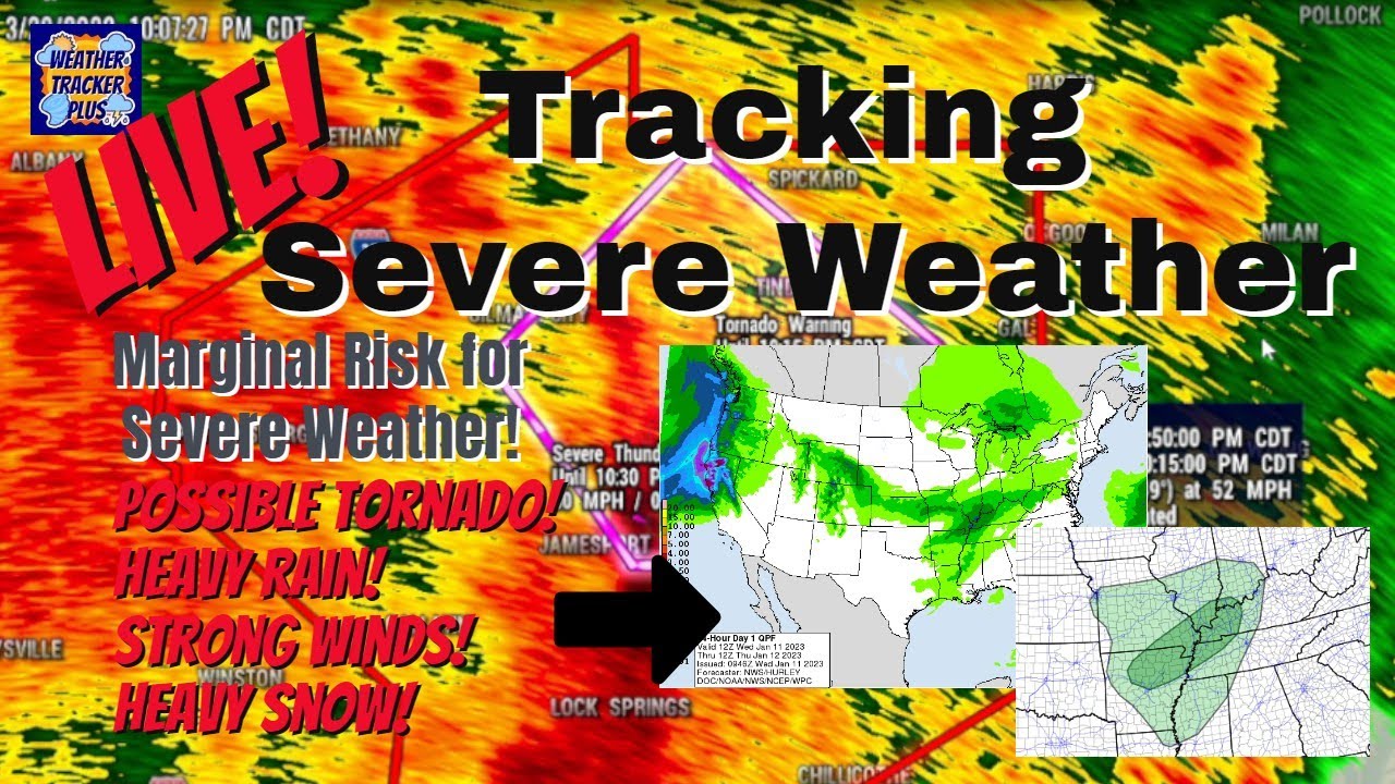 Live! Tracking Severe Weather - Possible Tornado! - Strong Winds ...