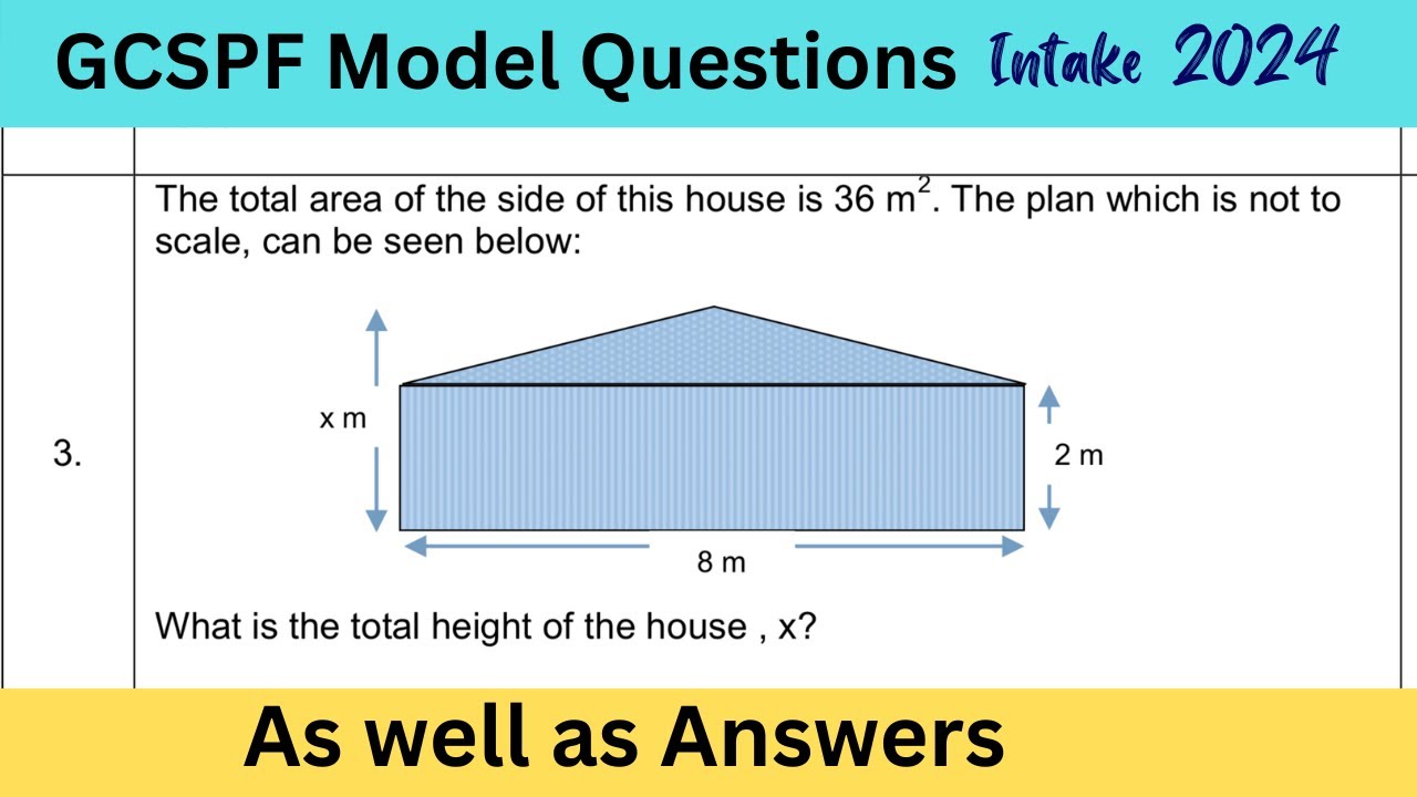 GC Math Model Questions With Answers | Intake 2024 | GCSPF | PM Channel ...