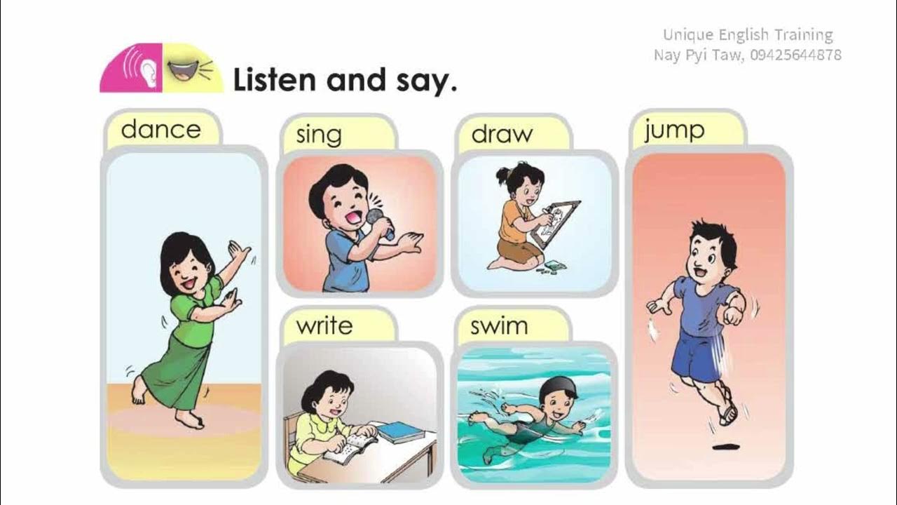 Grade 2 English အင်္ဂလိပ်စာ သင်ရိုးသစ် Unit 4 Lesson 1 နားထောင်၍လိုက်ပြောပါ Youtube
