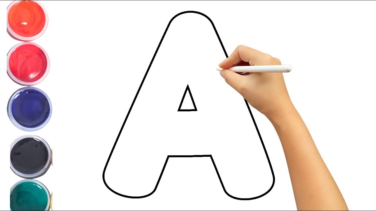 Collection of Alphabet drawing coloring for kids| Easy Paint and draw ...