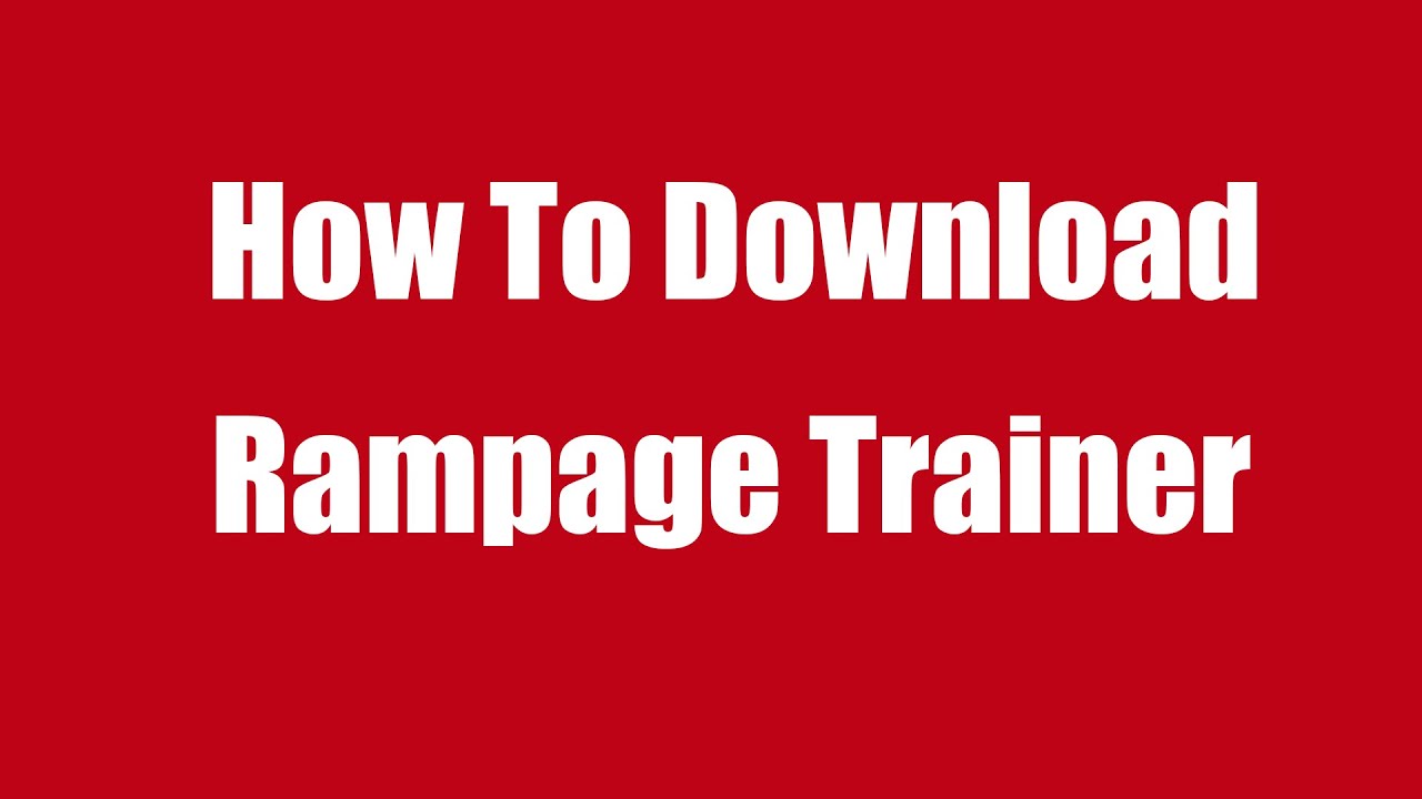 How To Download Rampage Trainer | rdr2 - YouTube