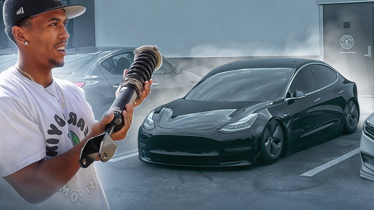 THIS IS THE VERY FIRST STANCED TESLA *NO AIR RIDE* - YouTube