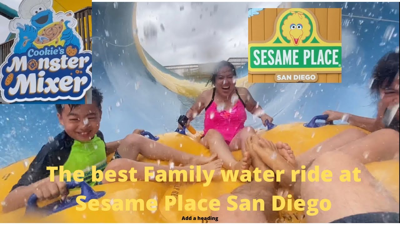 Cookie Monster Mixer Water slide at Sesame Place San Diego - YouTube