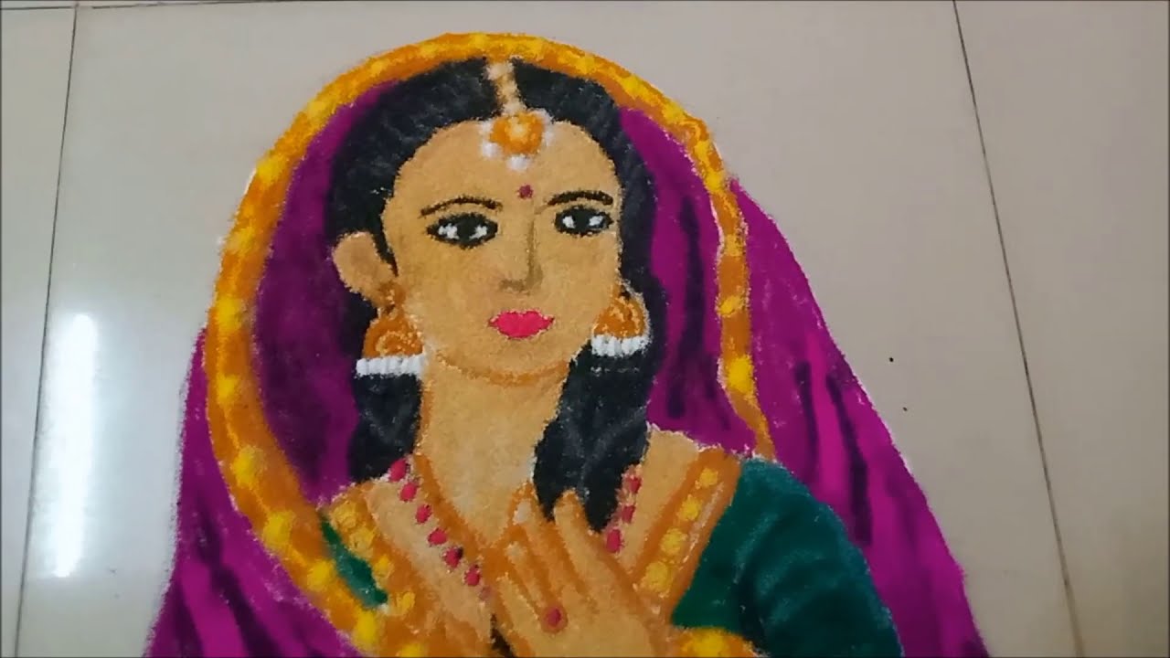 Beautiful Awesome Women's Day Rangoli | Royal Rangoli | Women's day ...