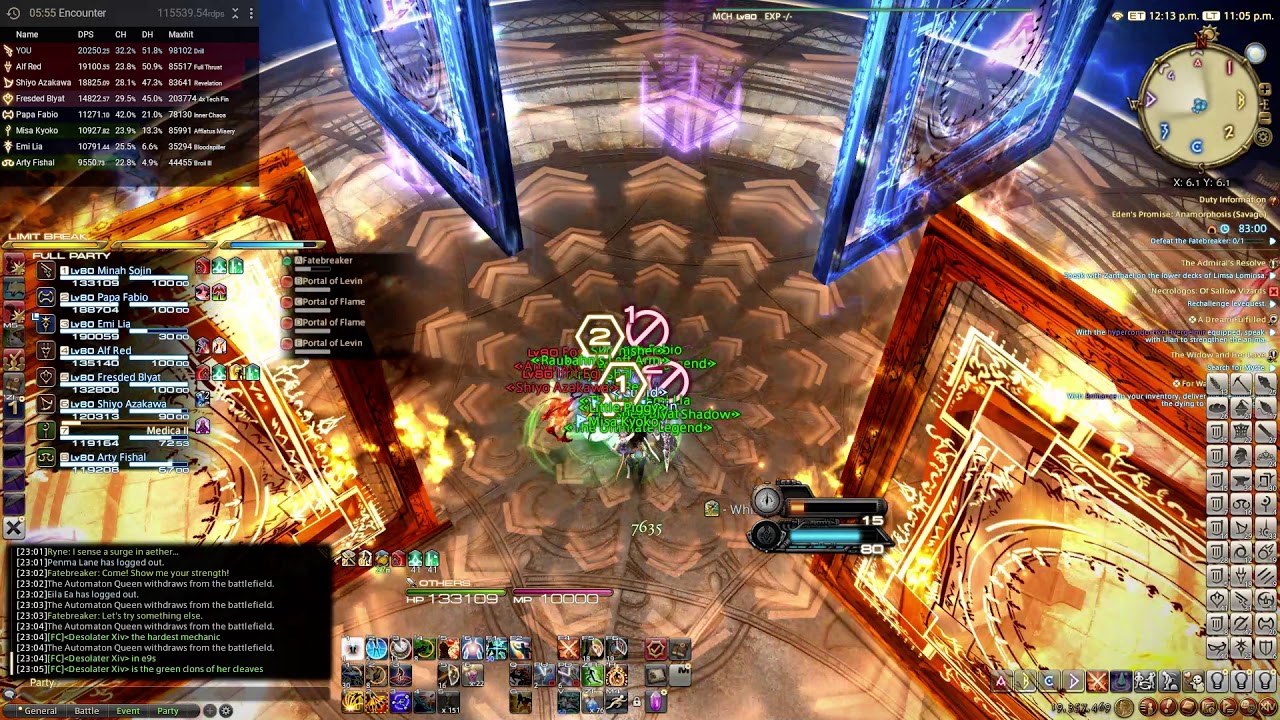 [FFXIV] E11S Clear @ 11:22 - MCH PoV - YouTube