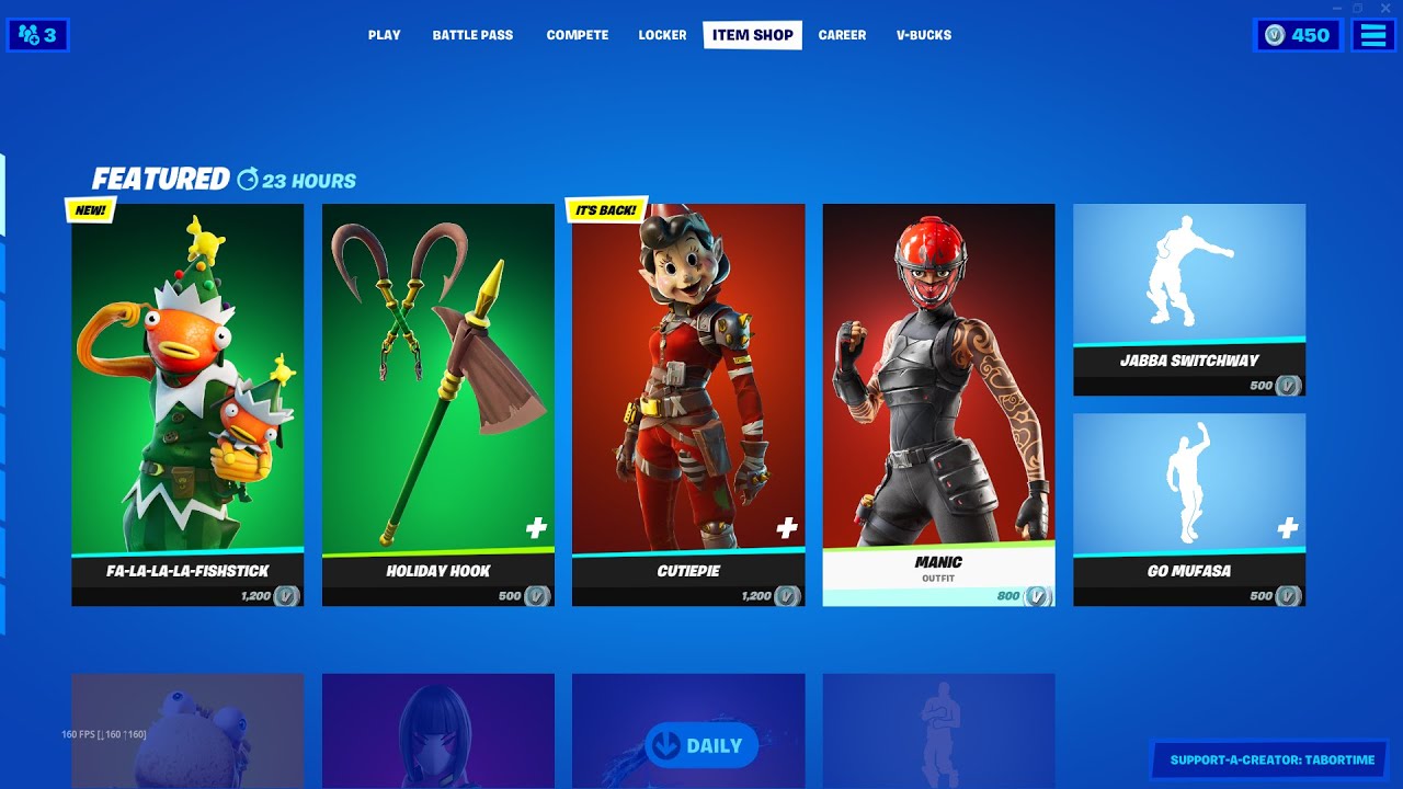 Fortnite Item Shop NEW FA-LA-LA-LA-FISHTICK SKIN AND CUTIPIE IS BACK ...