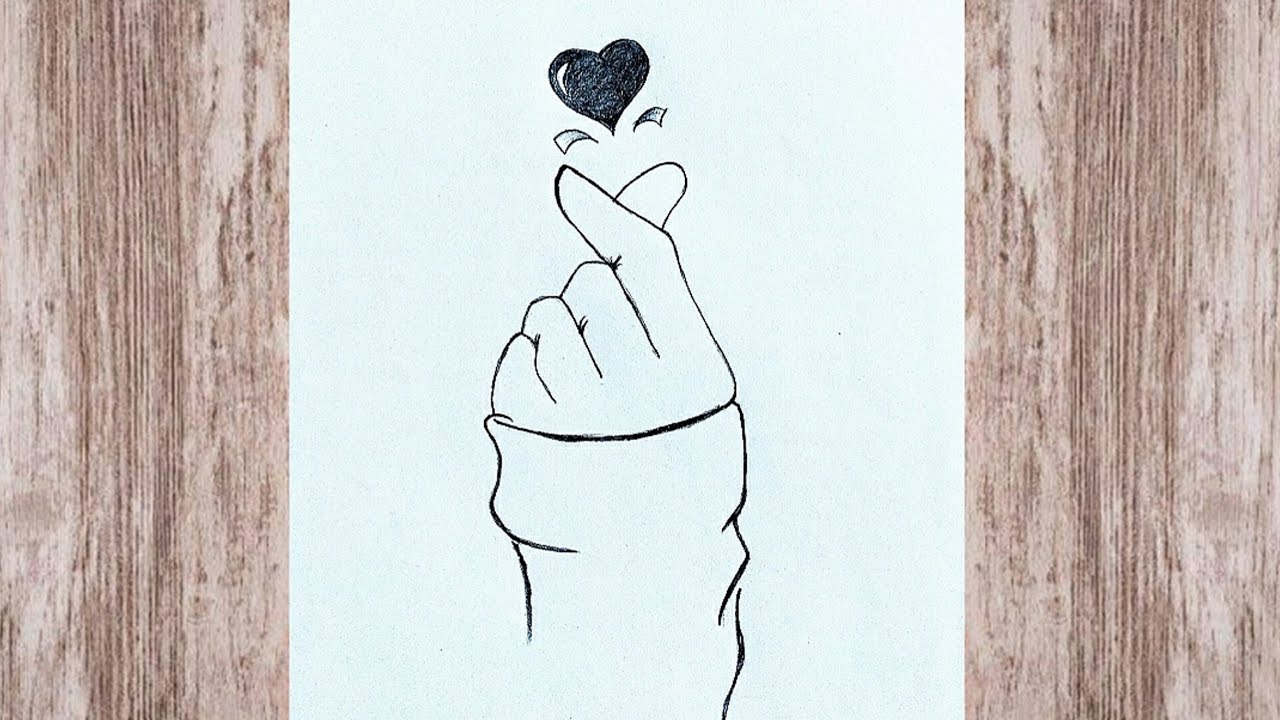 How To Draw a Tumblr Korean heart || BTS heart hand Drawing || poor ...