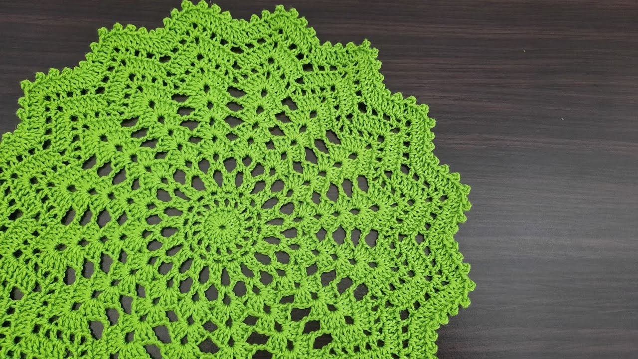 Taplak meja rajut bulat || Crochet doily || motif4 - YouTube