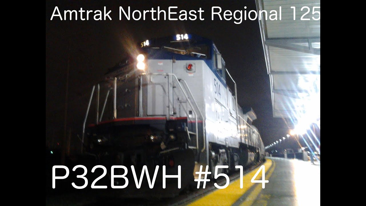 Amtrak Northeast Regional 125 - Norfolk Virginia - P32BWH 514 - YouTube