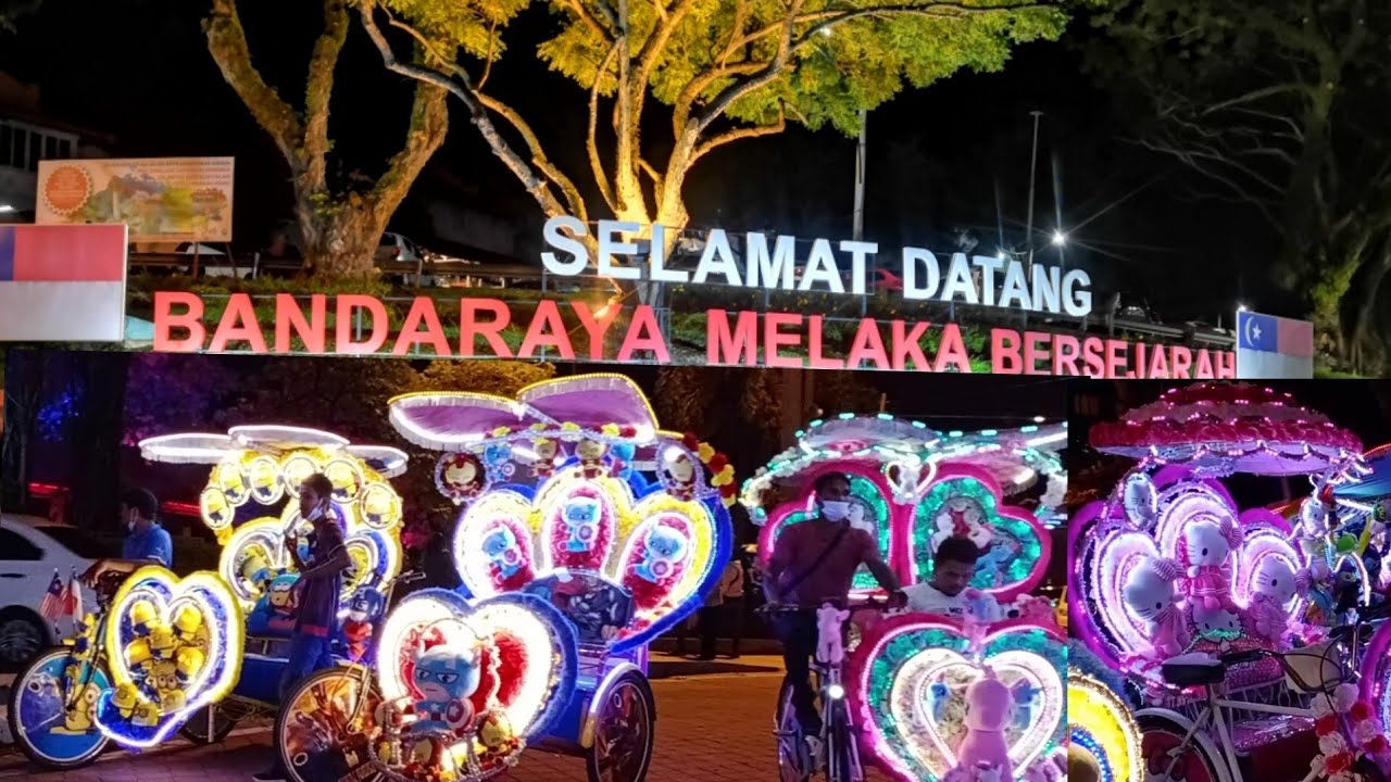 Keindahan Beca Melaka waktu Malam - YouTube