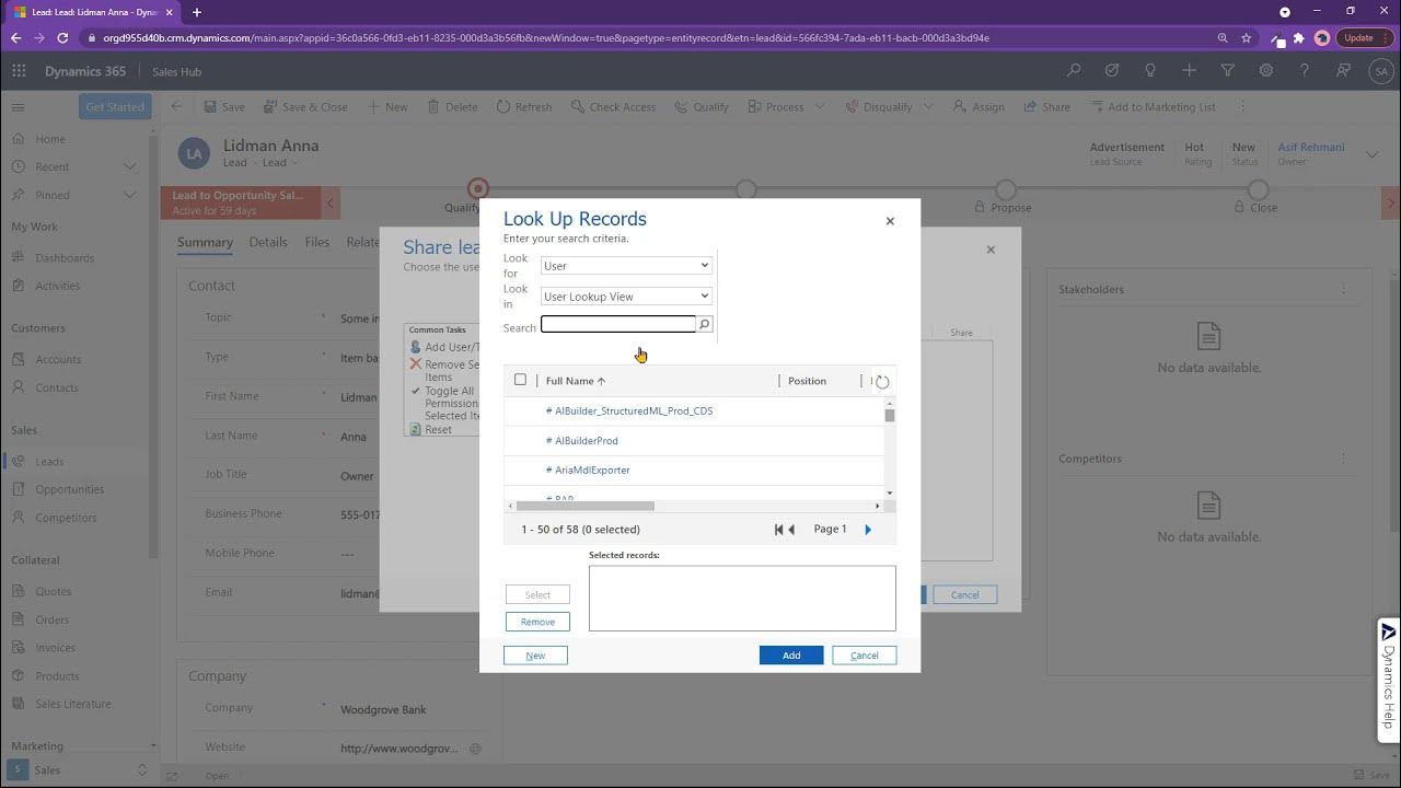 Sharing or Assigning leads in Dynamics 365 Sales - YouTube