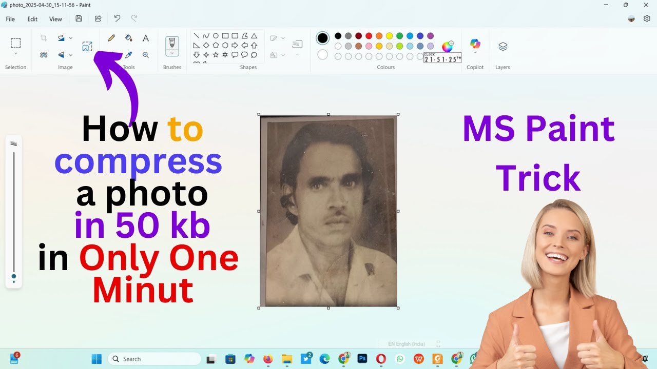 How to Compress A Photo Under 50KB in Just One Minut By MS Paint \ Phot ...