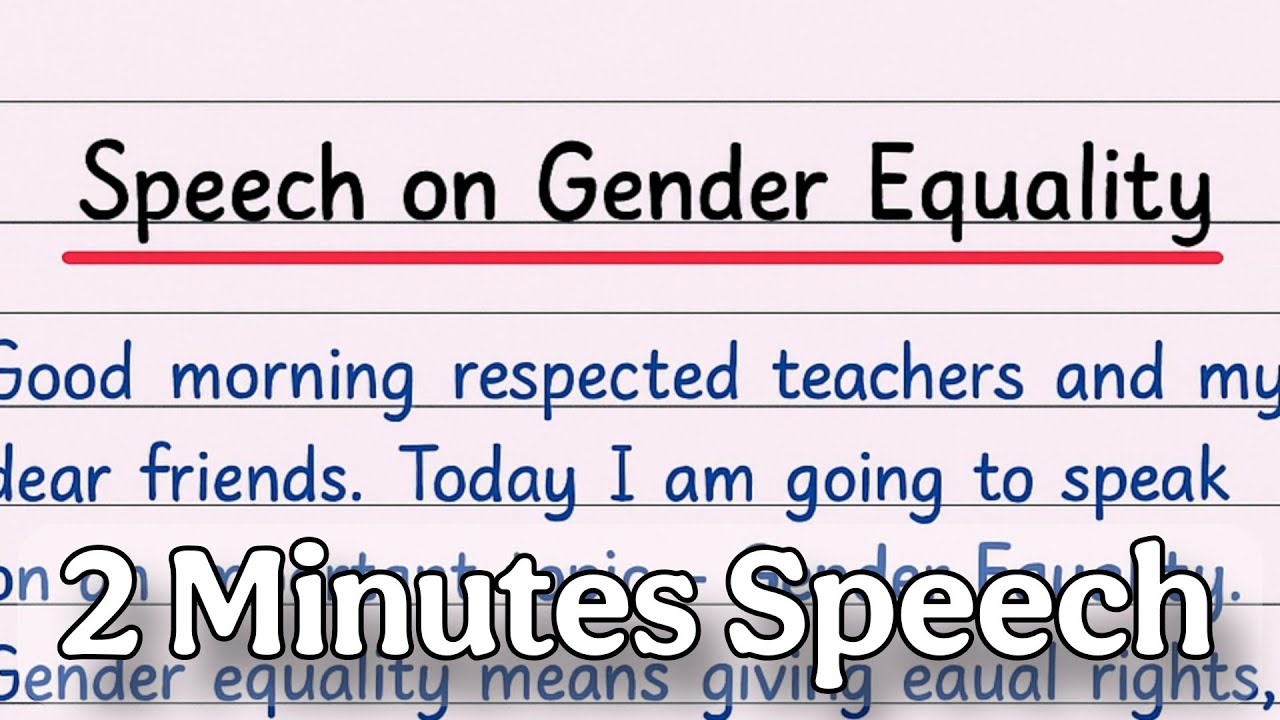 Gender Equality/Speech/2 Minutes Speech/boy and Girl #genderequality ...