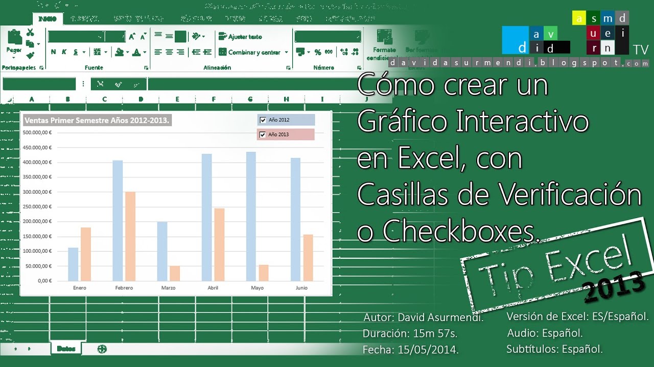 Cómo crear un Gráfico Interactivo en Excel 2013 con Casillas de ...