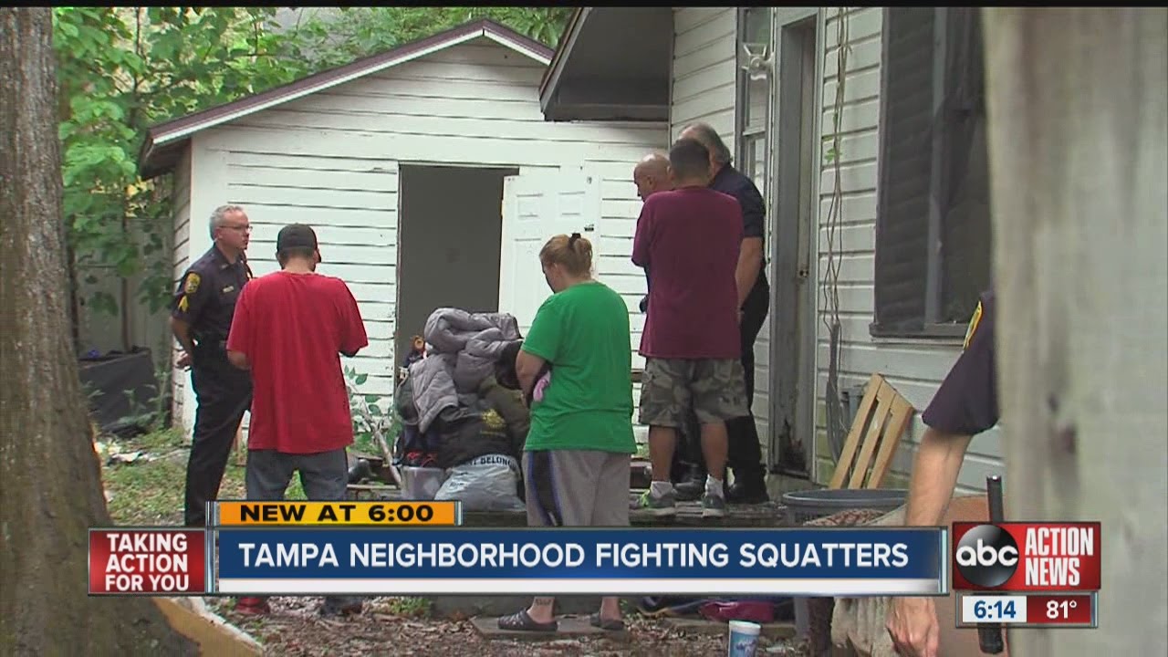 Tampa neighborhood fighting squatters - YouTube