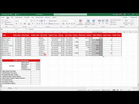 Satış Tablosu / SIFIRDAN EXCEL EĞİTİM SETİ #30 - YouTube