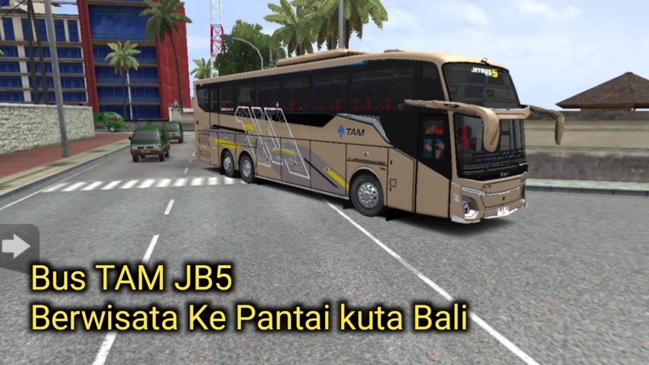 Bus TAM JB5 Nganter Wisata Ke Pantai kuta - YouTube