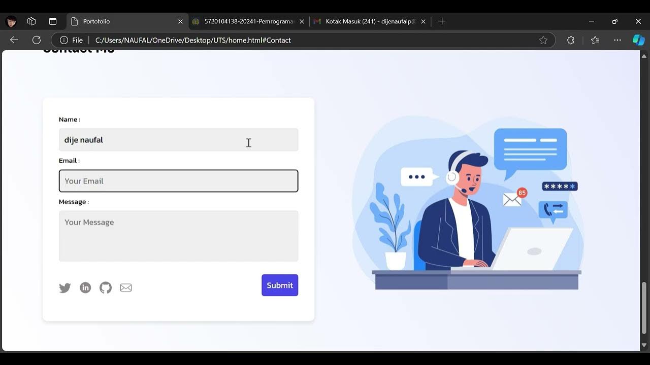 Demo Website Portofolio Dinamis - UTS Pemrograman Web - YouTube