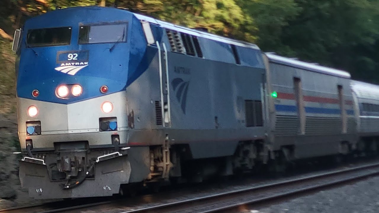 AMTK 92 leads AMTK 43 / NS 07T Through Jeannette, PA | 7-14-24 - YouTube