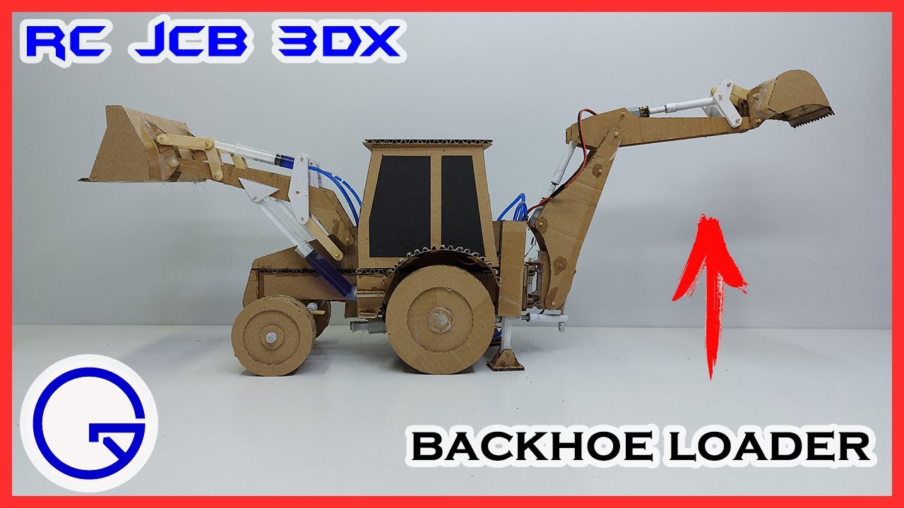 How to make RC JCB 3DX Backhoe Loader from Cardboard - (2/2) - YouTube