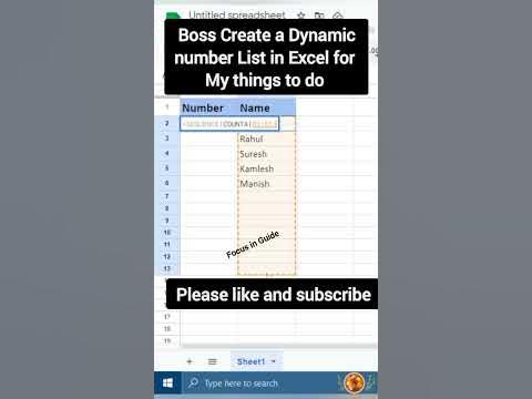 Excel tip to make a dynamic number list sequence #exceltech #viral #smartphone #soths - YouTube