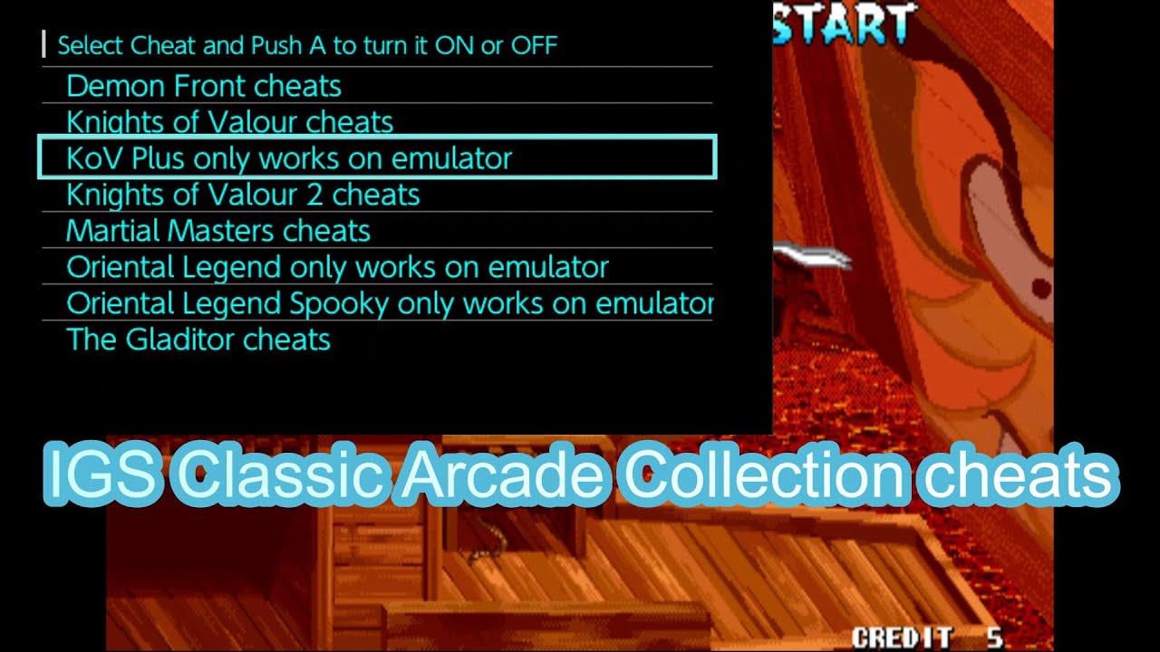 IGS Classic Arcade Collection cheats part 1 of 2 - YouTube