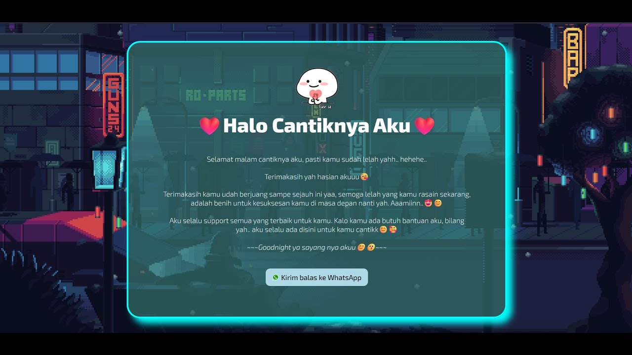 Buat Website sederhana untuk Pacar pakai HTML, CSS, JS || Part 2/2 ...