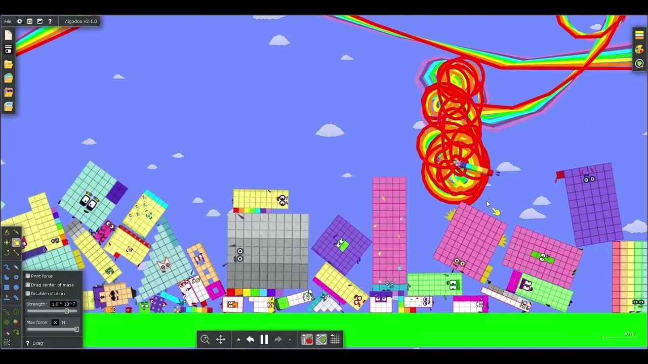 Whole Numberblocks from 0 to 100 Battle 2 in Algodoo (Different Textures) - YouTube