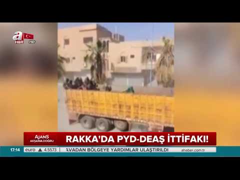 DAEŞ'Lilerin Rakka'dan  tahliye anı.