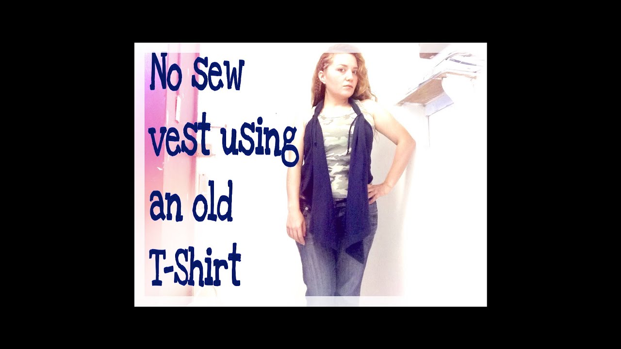 DIY: Super Easy No Sew Vest from an old T-Shirt! - YouTube
