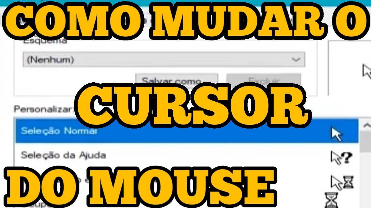 COMO MUDAR O CURSOR DO MOUSE - YouTube