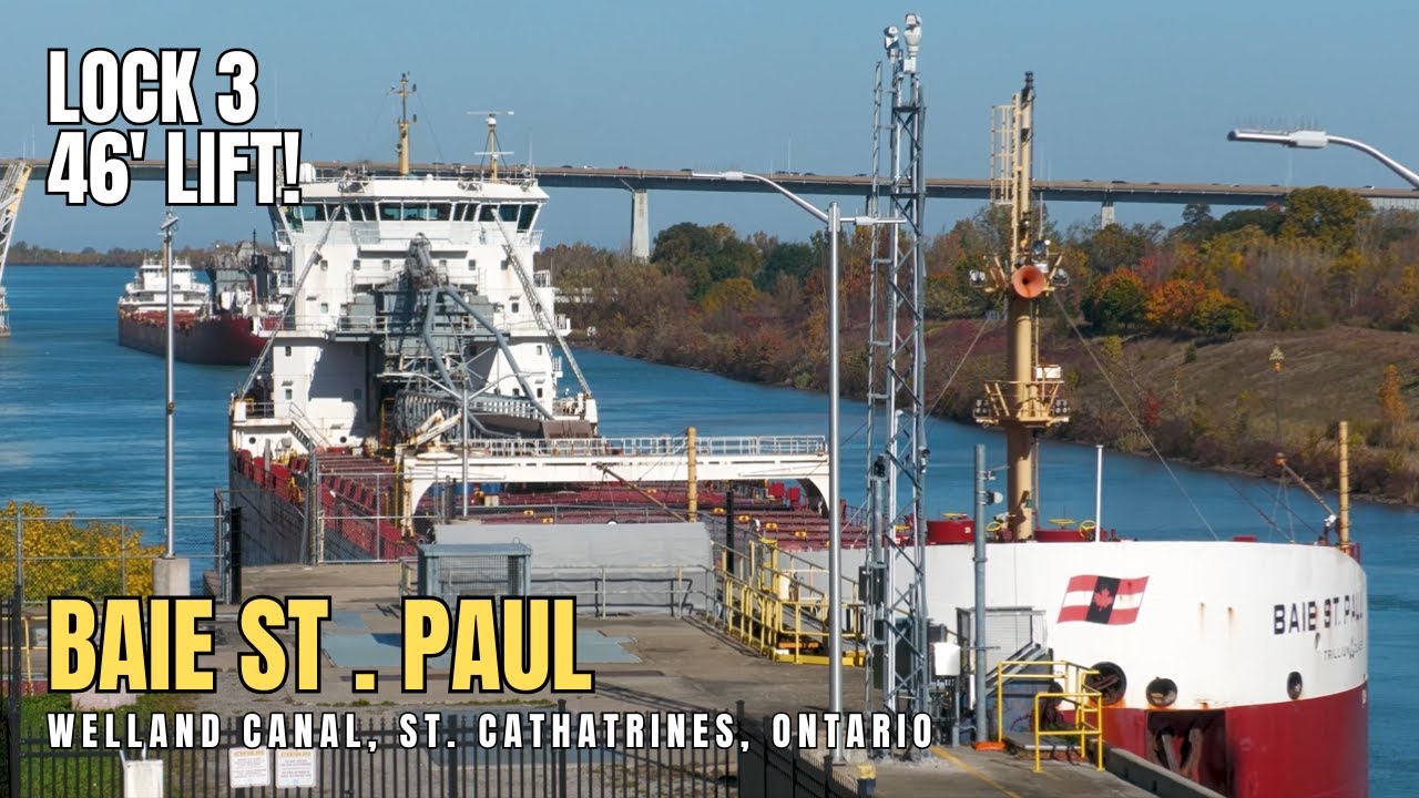 Huge Lake Freighter Rises 46' in Welland Canal Lock 3! - YouTube