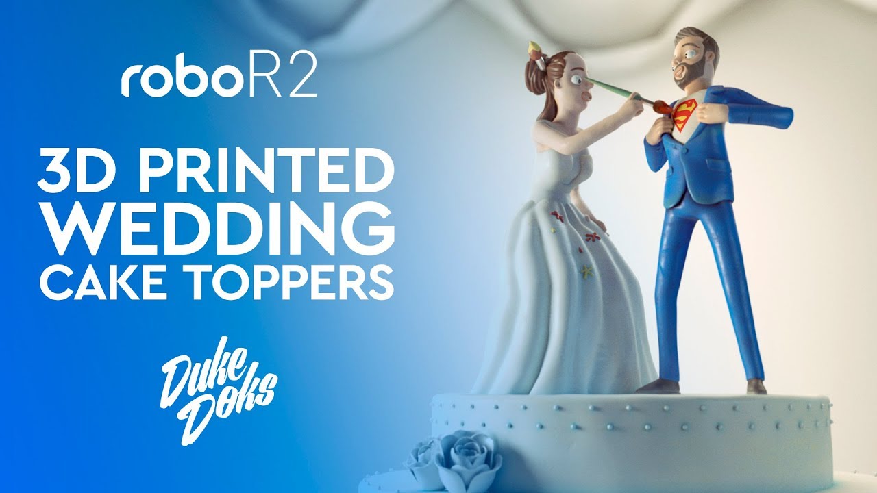 3D Printed Wedding Cake Toppers Robo R2 Personajes Para Tarta De 3d-printed-wedding-cake-toppers-robo-r2-personajes-para-tarta-de