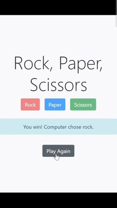 Rock Paper Scissors game using html css bootstrap and javascript - YouTube