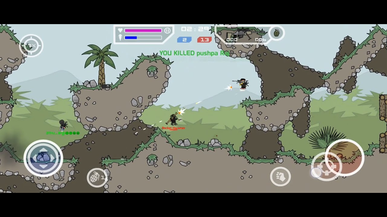 Mini Militia DA 2 Team Deathmatch Outpost Map Gameplay Video - YouTube