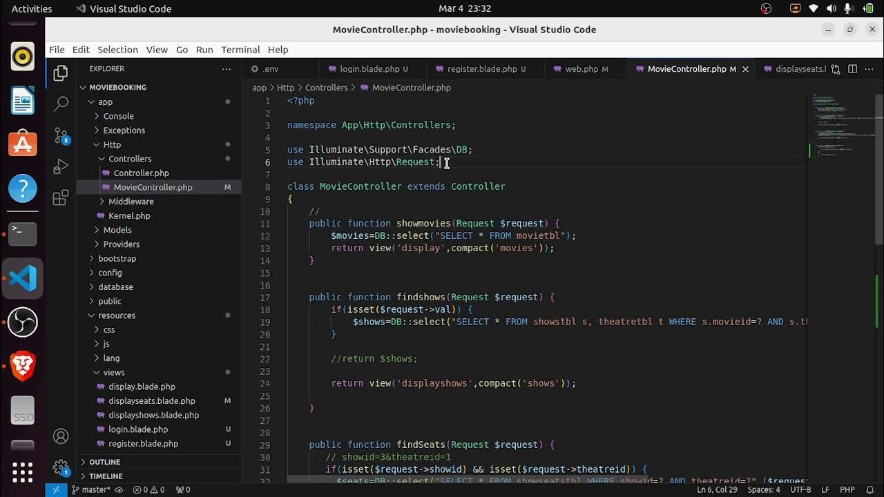 Laravel Movie Ticket Booking Project - Part 6 - YouTube