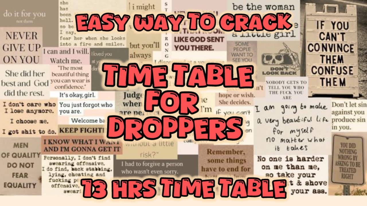 TIME TABLE FOR DROPPERS || @PhysicsWallah 13 hrs time table || @PW ...