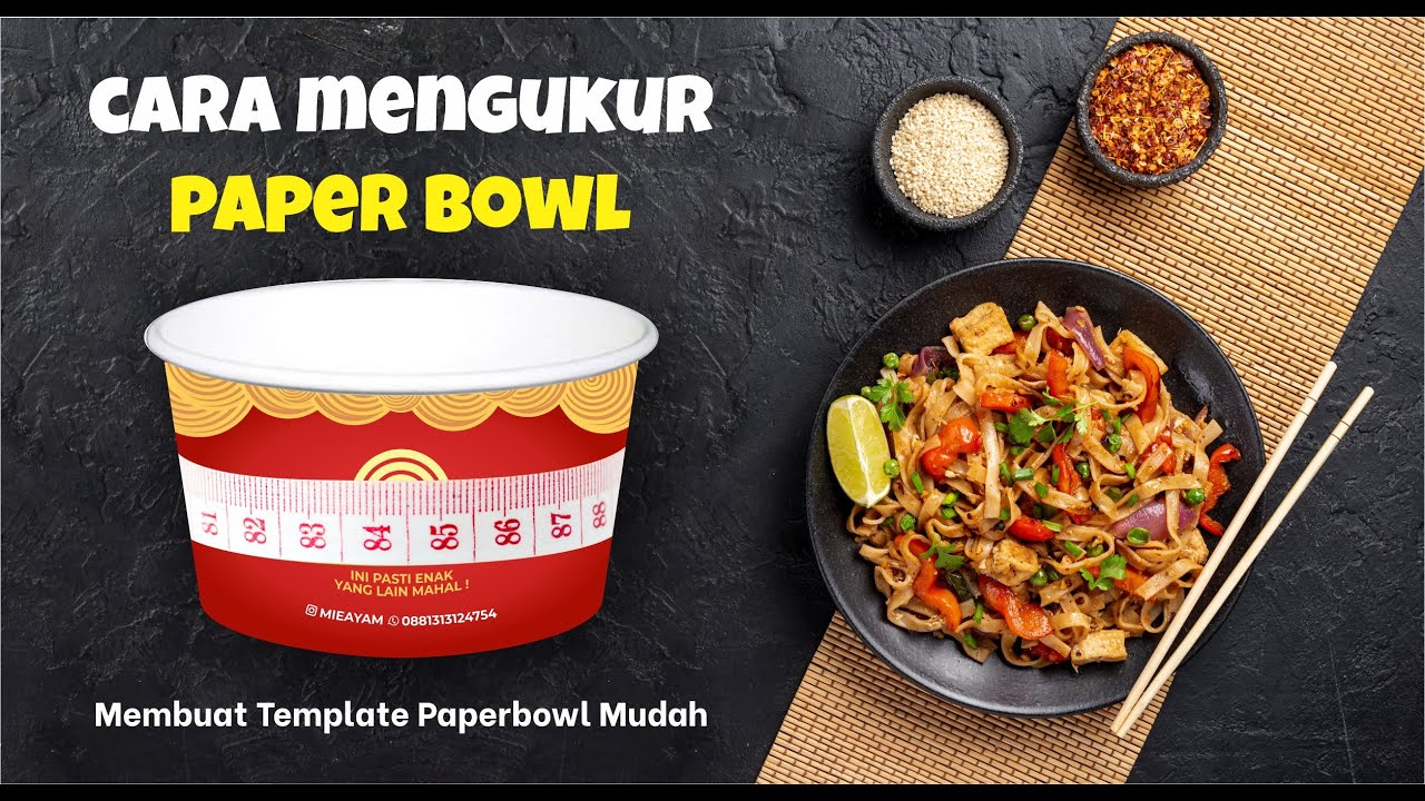 Cara Mengukur Paper Bowl - Template Paper Bowl - Belajar Desain21 - YouTube