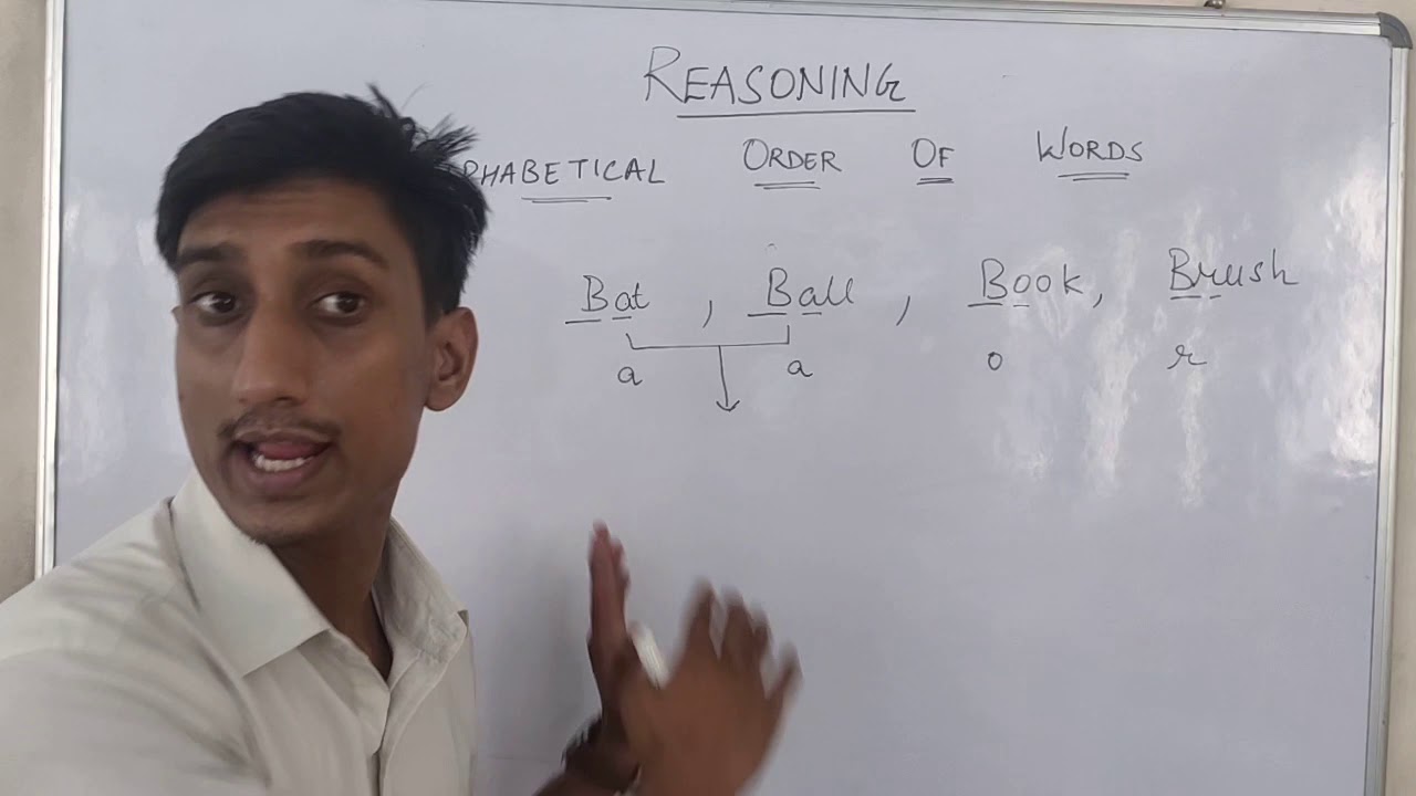 Reasoning Topic- Alphabetical order of words - YouTube