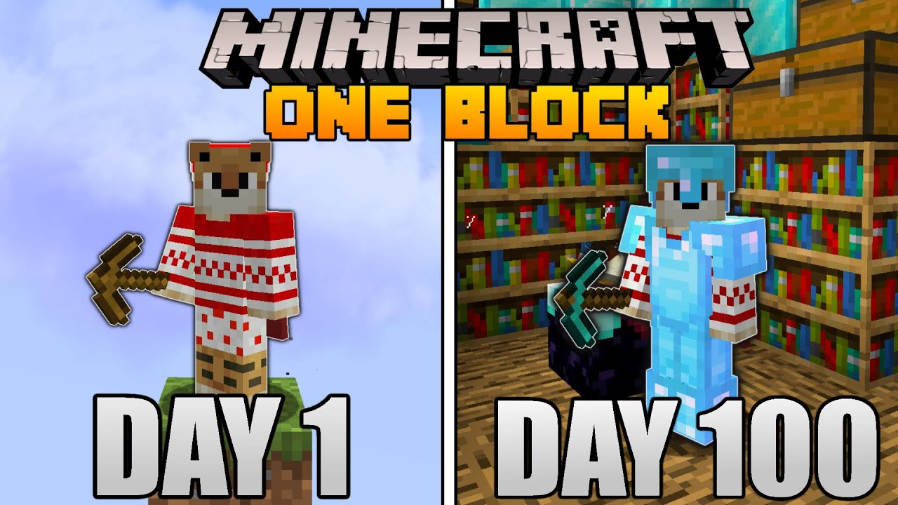 I Spent 100 Days in Minecraft ONE BLOCK... - YouTube