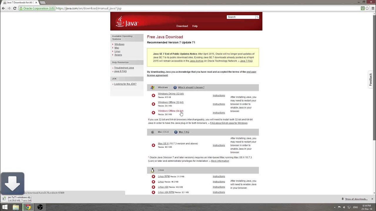 How to downgrade Java 8 to Java 7? - YouTube