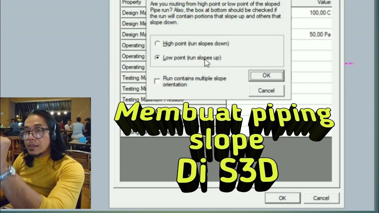 Cara membuat piping slope di S3D - YouTube