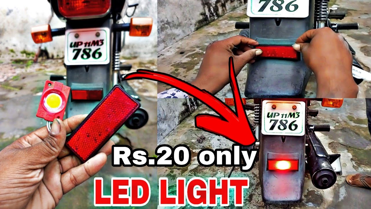 Splendor के reflector में लाइट कैसे लगायें | how to install led light ...