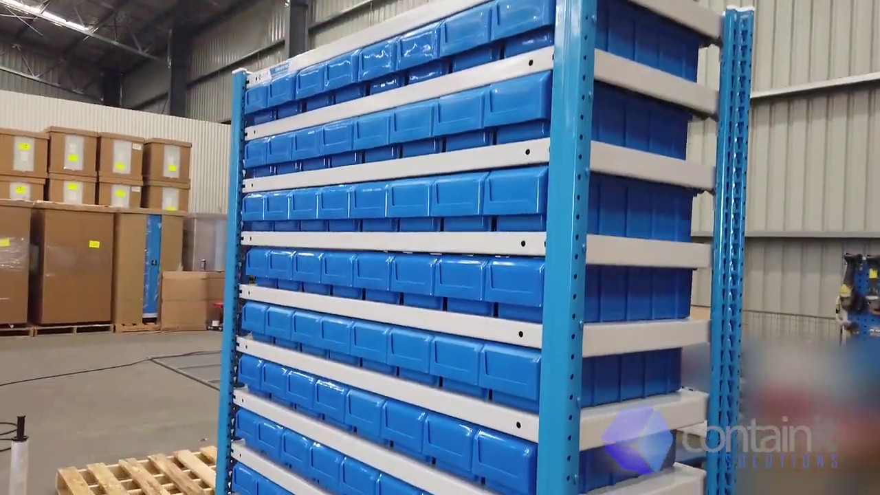 Easy Rack Shelving with Parts Buckets | Containit Solutions - YouTube