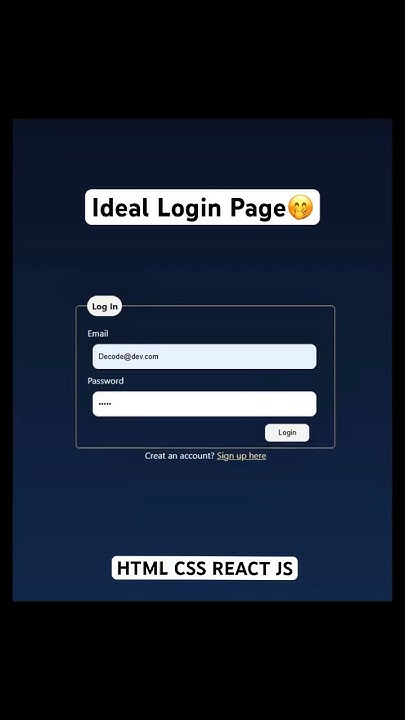 Ideal Login/Signup page for Pro Coders 😁 #shorts #funny #frontend # ...
