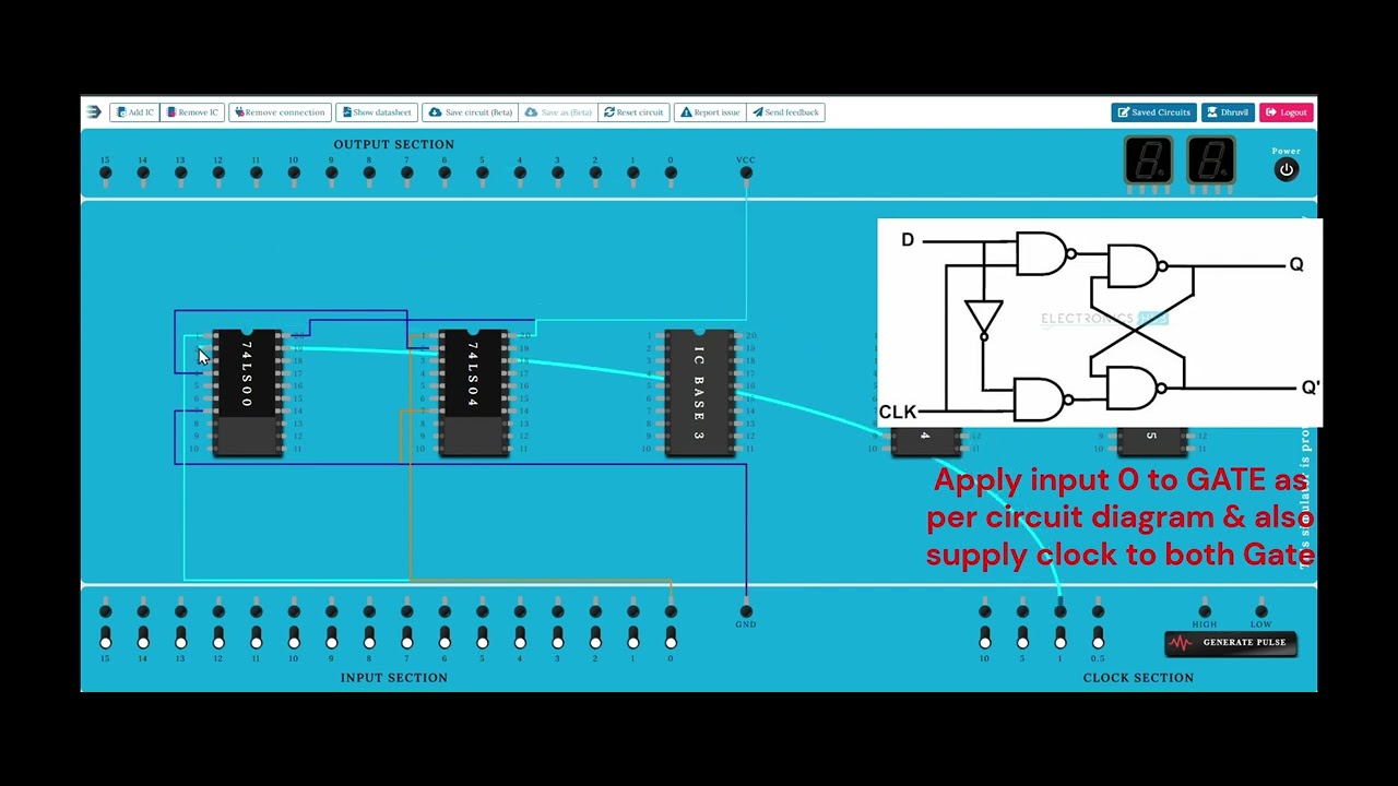 D Flip-Flop in DeldSim Simulator - YouTube