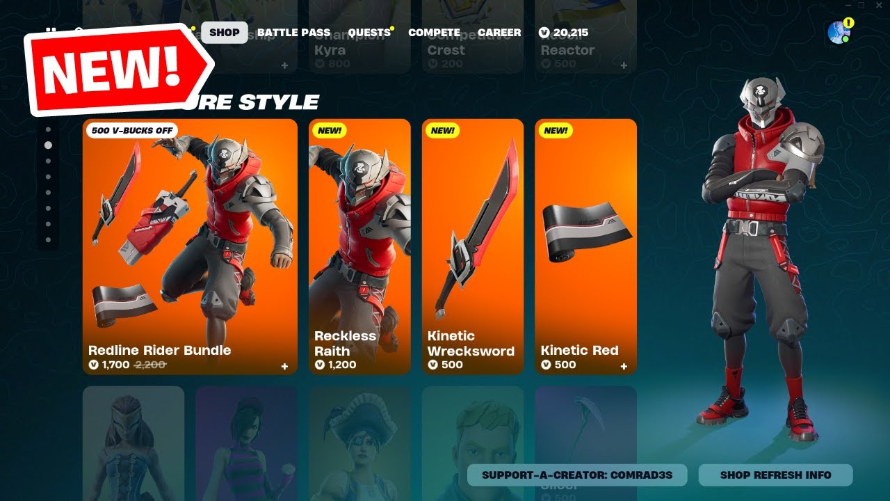 New Reckless Raith Skin Bundle - Fortnite Item Shop Today (20th May ...